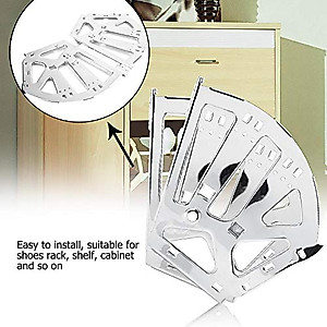 Shoes Cabinet Hinge,2Pcs Stainless Steel Shoes Drawer Hinges Shoe Rack Flip Frame Turing Rack Replacement Fittings for Shoes Storage and Arrangement (3 Layers)