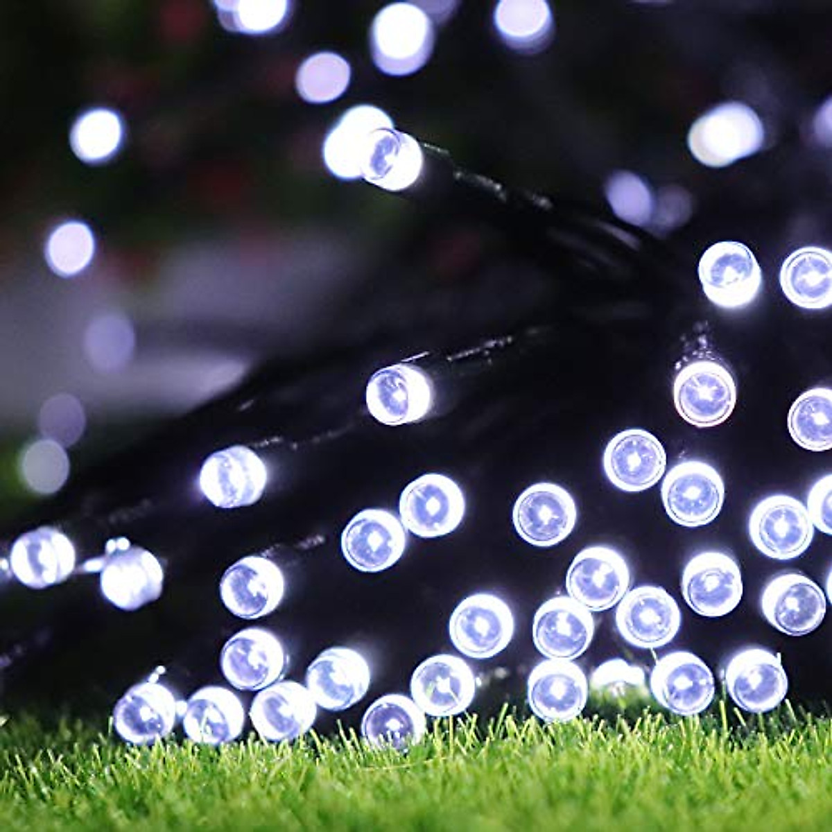 LALAPAO Solar String Lights 72ft 200LED 8 Modes Outdoor Lighting Solar Powered Christmas Lights Waterproof Starry Fairy Lights for Patio Lawn Garden Home Wedding Xmas Party Tree Decor (White)