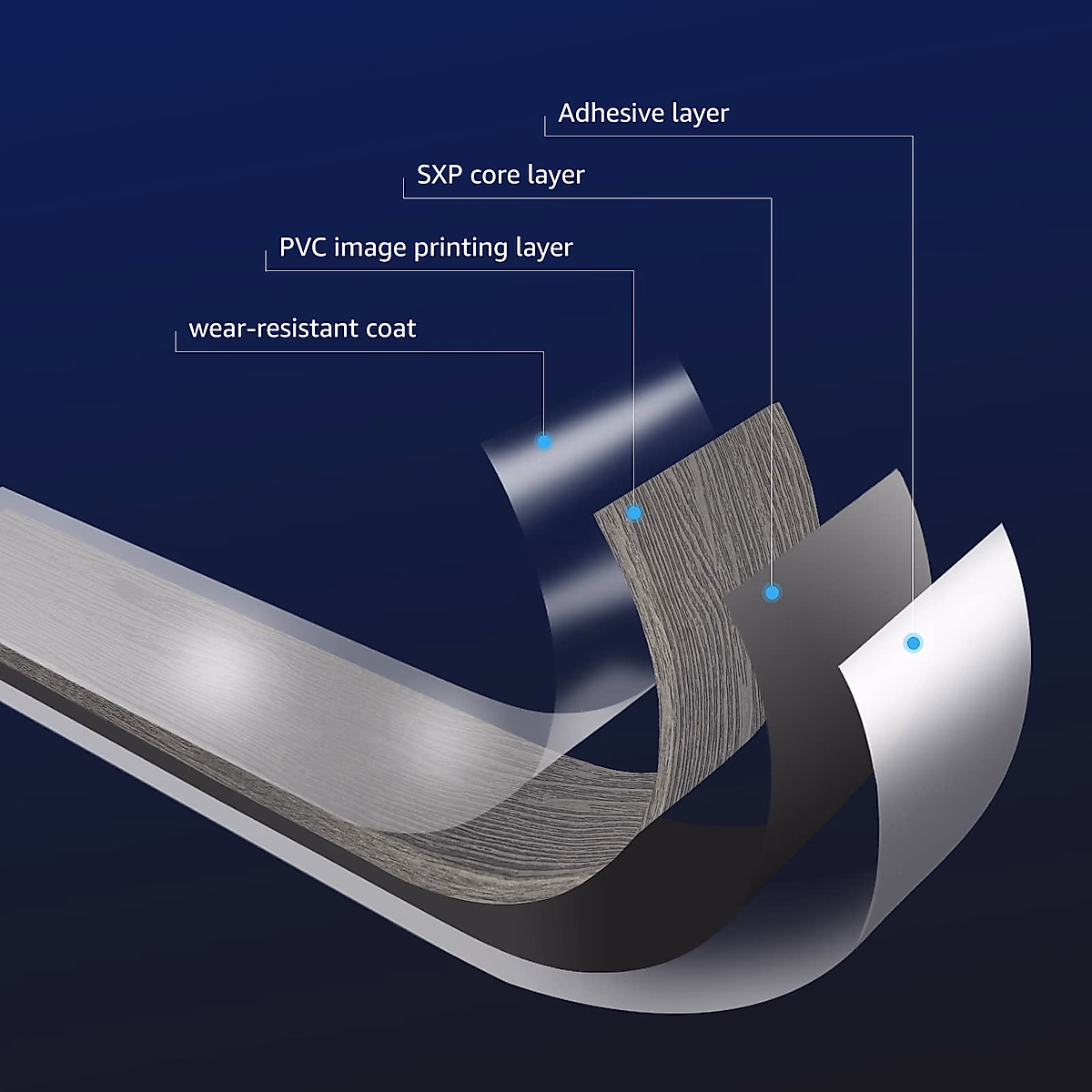 Peel and Stick Floor Tiles Vinyl Flooring Planks, 24 Sheets 36 Sq.Ft Black Adhesive Wood Plank, Thin Design