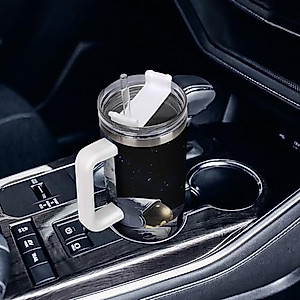 Astronaut Drinking Beer on Moon Tumbler with Handle Travel Mug Water Bottle Tea Coffee Cup White-style