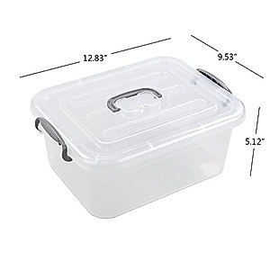 Cand 8 L Latch Storage Box, Clear Bin with Handle, 2 Packs