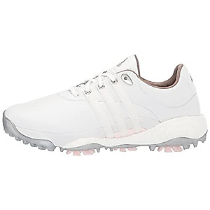 adidas Women's TOUR360 22 Golf Shoes, Footwear White/Footwear White/Almost Pink, 6.5