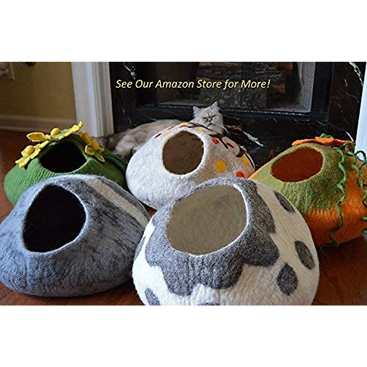 Earthtone Solutions Wool Cat Toys - Felt Cat Toy Balls for Small Pets Fetch and Play - Eco Friendly Quiet Wool Ball Cat Toy for Cats and Kittens - Choose Your Colors
