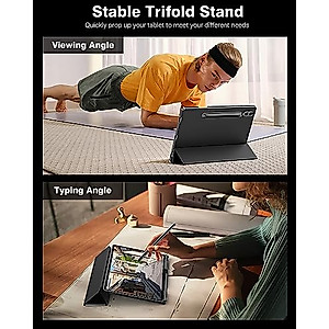 TiMOVO Case for Samsung Galaxy Tab S10+ Plus 2024/S9 Plus 2023, Soft TPU Back Protective Cover with S Pen Holder for Galaxy Tab S10+/S9+ 12.4 inch Tablet, Support Auto Wake/Sleep, Black