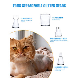 WHDPETS Dog Paw Trimmers, Cordless Dog Hair Clippers with Grooming Hammock, Low Noise Pet Grooming Kit for Trimming Hair Around Paws, Eyes, Ears, Face, Rump