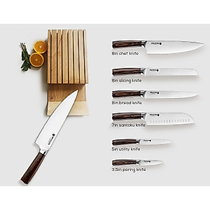 BRODARK Chef Knife Set Professional 6-Pieces Kitchen Knife, Ultra Sharp German Stainless Steel Cooking Knife Set, Ergonomic Handle Full Tang Forged Gift with Premium Box