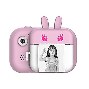 Zeerkeer Instant Print Camera for Kids 1080P HD Children Selfie Video Digital Camera with 2.4'' IPS Screen and 32GB TF Card for 3-12 Years Boys Girls Gift (Pink)