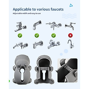 Mandoo Faucet Cover Bathtub Baby, Bath Spout Cover for Baby, Bath Faucet Cover for Kids, Tub Spout Cover Bathtub Faucet Cover Kids Safety, Protection Baby Universal Bath Silicone Toys Grey Hippo