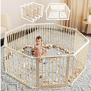 Baby Playpen & Baby Gate and Swaddle Blanket Baby Girl Boy Easy Adjustable 3 Pack Bundled by Comfy Cubs