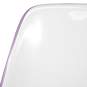 LeisureMod Carey Modern Eiffel Base Molded Side Chair Set of 2 (White Purple)