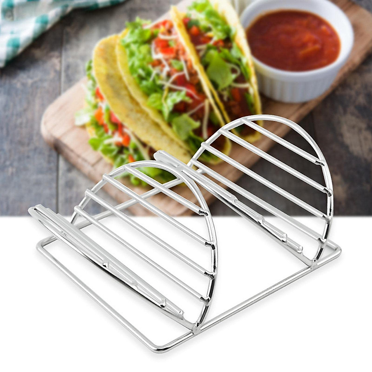 SM SunniMix Taco Holder Oven Burritos Fits Air Fryers Taco Rack for Party Picnic, Holds 2
