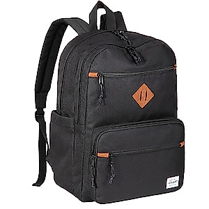 RAVUO School Backpack, Classic Lightweight Bookbag for Men Water Resistant Women Daypack Bag with Multi Pockets for High School,College,Travel,Work Black