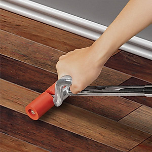 POWERTEC Extendable Floor and Wall Roller for Vinyl Flooring, Tile & Linoleum Roller with Extendable 17" to 27" Handle, 7.5" Wide for LVP, Veneer, Carpet, Wall Coverings, 1PK (71033V)