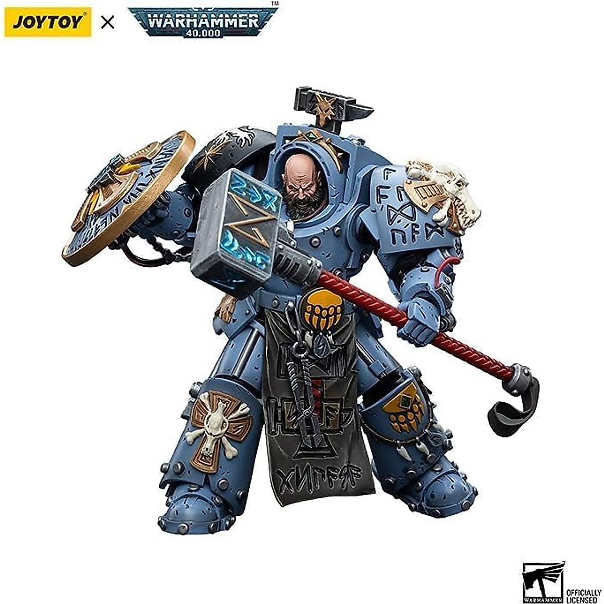 Pipigirl JoyToy 40K Genuine License 1:18 Soldier, Space Wolves Arjac Rockfist, 4inch Models Action Figures Kits (Arjac Rockfist), (JT6878)