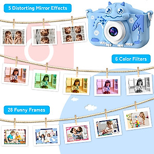 MIBIO Upgraded Kids Camera, 48MP HD Digital Selfie Camera for Toddlers, 1080p Video Camera for Kids, Christmas Birthday Gifts Toys for Boys Girls for Age 3 4 5 6 7 8 9 10 11 12 Years Old - 32 GB Card