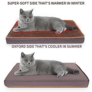 NAMOTEK Outdoor Heated Pet Bed for Cats Dog in Winter with Orthopedic Foam Base Auto Constant Temperature Electric Heating Pad & Waterproof Liner for Dog House Cabin Cot Doorway(19.7"Lx15.7"Wx1.7"Th)