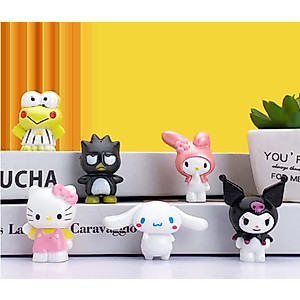 HORNO 6 pcs Cute Lovely Mini Animal Figure For Cake Topper,Garden Cake Decoration,Plant Etc.