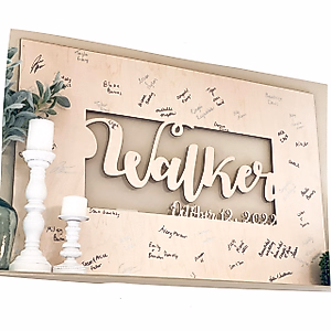 Wedding Guest Book Alternative Custom Laser Cut Name & Date - Hang This in your House After the Wedding USA Wedding Guestbook Ideal for Weddings and Bridal Showers! Guest Book for Wedding Reception