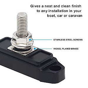 RECOIL S1P-516 Busbar Single 5/16” Studs Power Distribution Block with Ring Terminals Pair Red & Black
