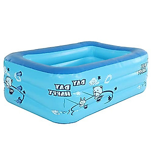 PVC Inflatable Swimming Pool Children Adult Square Bathing Tub Outdoor Garden Home 1.8M/3