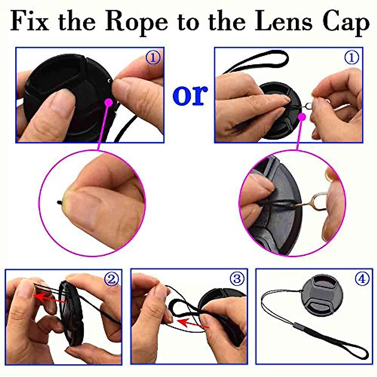 ULBTER 72mm Lens Cap Cover for AF-S 18-200mm f/3.5-5.6G VR II Lens for Nikon D90 D80 D40 D7000 D7100 D7200 D5100 D3100 Camera with Keeper Leash -2 Pack