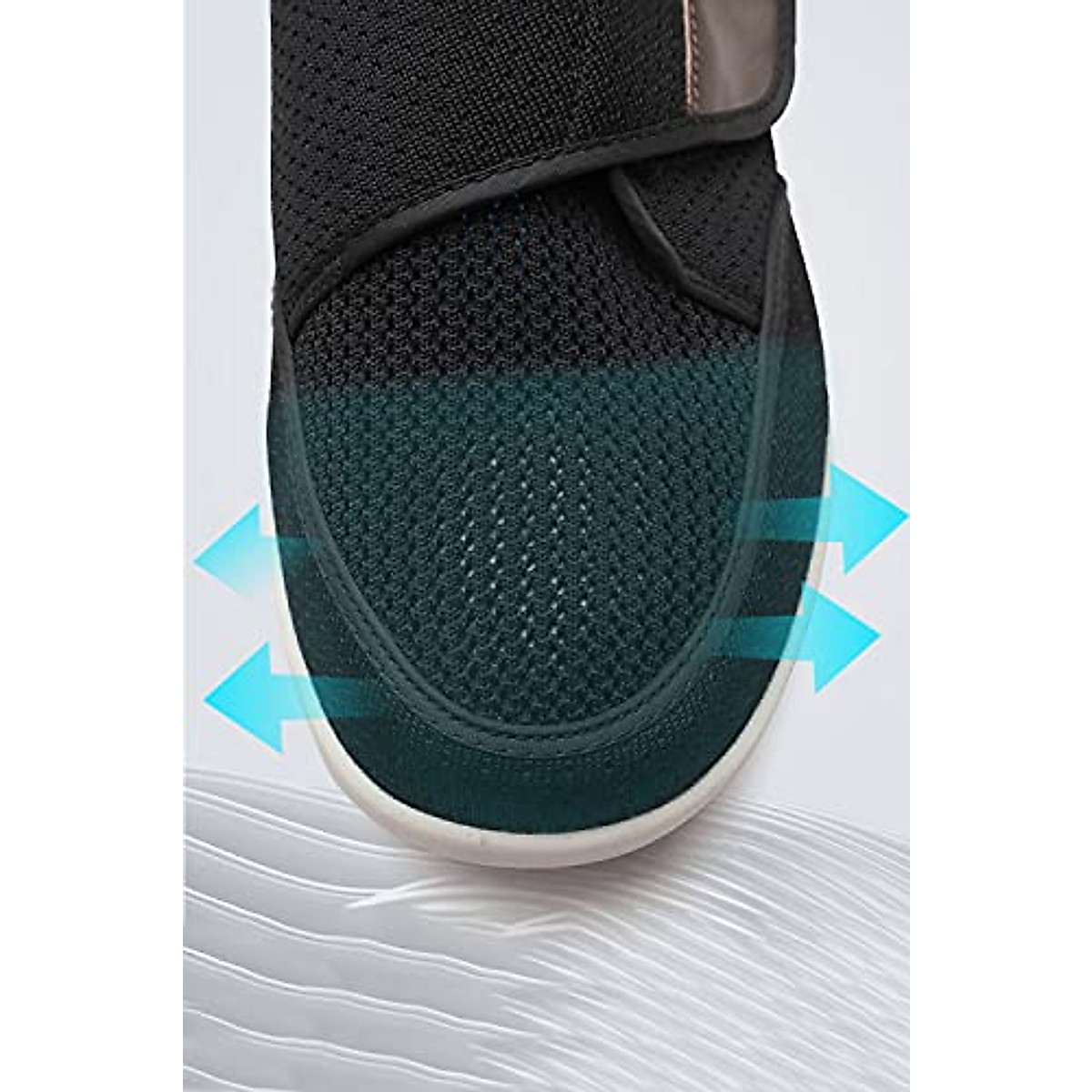 ZUMEIJIA Men's Diabetic Elderly Shoes Large Size Plus Fertilizer Widening Shoes Adjustable Foot Swelling Shoes Non-Slip Double Insole Air Cushion Bottom Walking Shoes Black 11