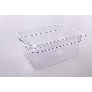 Hakka 1/2 Size Polycarbonate Food Pans,4"Deep,Clear - Pack of 6