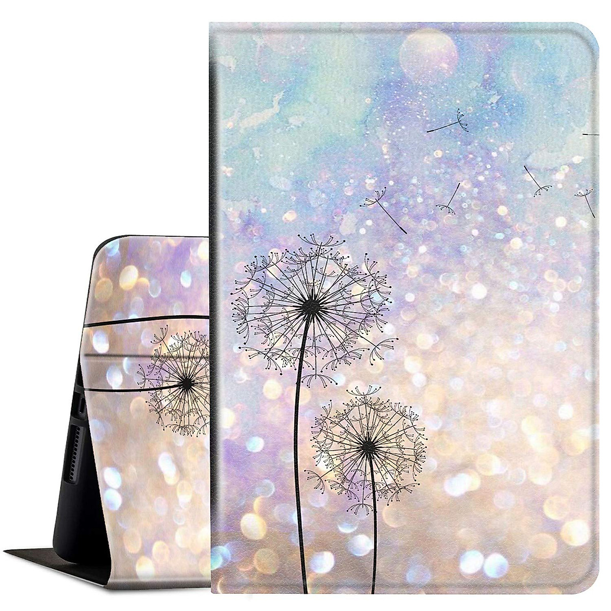 Case for All Amazon Kindle Fire 7 Tablet (9th/7th/5th Generation, 2019/2017/2015 Version), Multi-Angle Anti Slide Folio Stand Smart Cover for Amazon Kindle Fire 7 inch- Dandelion Floral