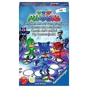 Ravensburger 23459 PJ Masks Pyjama Heroes on Gangster Hunting, Gift Game for 2-4 Players, Children's Game from 3 Years, Compact Format, Travel Game, Board Game