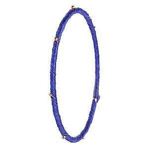 Efulgenz Fashion Jewelry Indian Bollywood Gold Plated Beaded Blue Silk Thread Wedding Bridal Bracelet Bangle Set (12 Pcs)