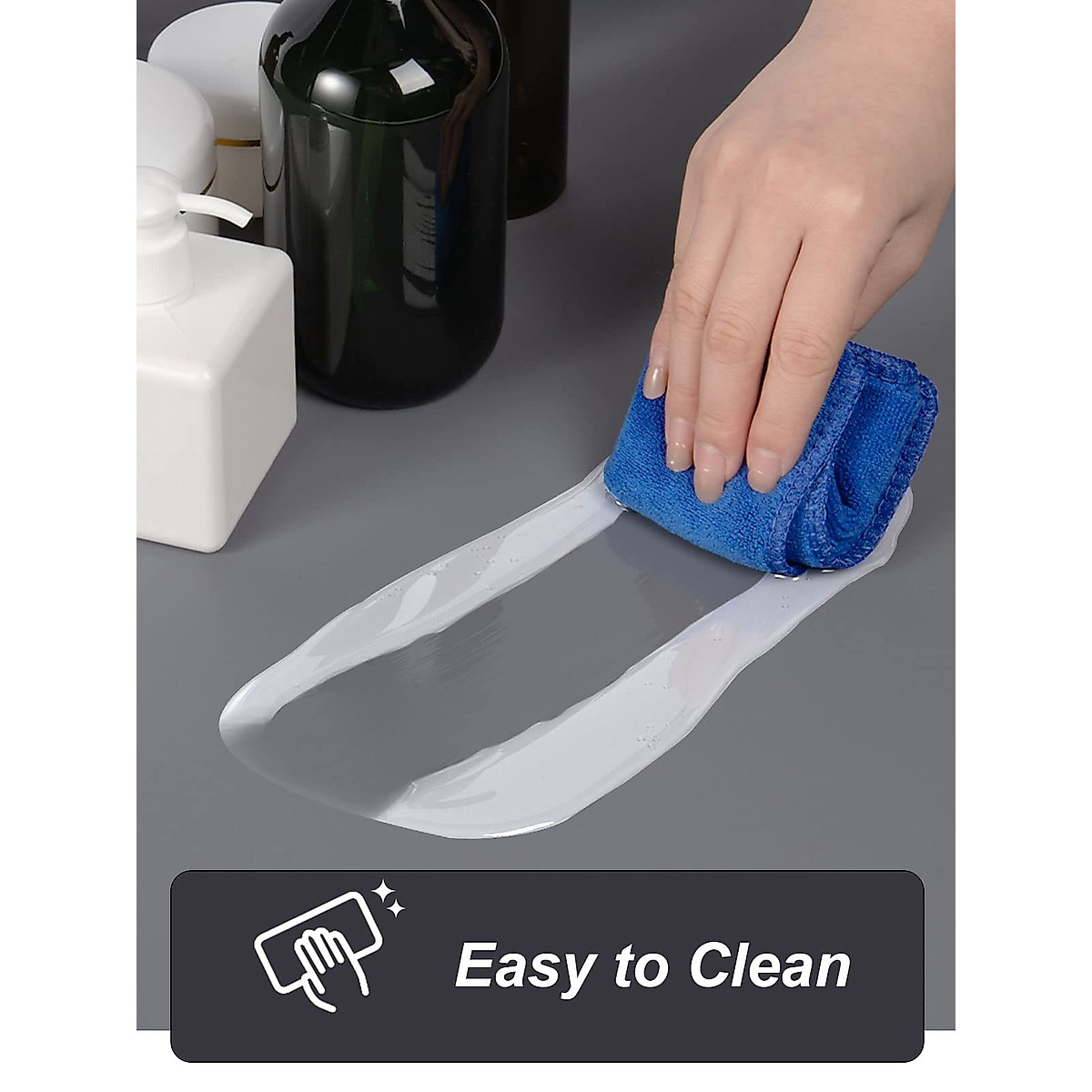 Silicone Under Sink Mat, 34'' x 22'' Kitchen Sink Liner Drip Tray, Waterproof Cabinet Sink Protector Mats with Unique Outfall for Kitchen Bathroom Leaks