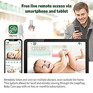 LeapFrog LF930HD 1080p Smart WiFi Remote Access Baby Monitor, 360° Pan & Tilt, 7” 720p HD Display, Color Night Light, Color Night Vision, Two-Way Intercom, Smart Sensors