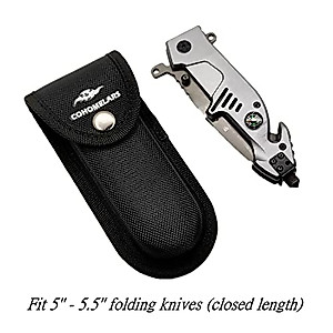 Nylon Pouch (Large Size) for 4.75''-5.25'' Multitool, Horizontally Carry Nylon Case for Gerber MP600,Nylon Sheaths for 5''-5.5'' Large Folding Knives,Knife Holster with Belt Loop Black COHOMELARS