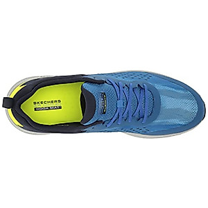 Skechers Men's GOrun Elevate-Lace Up Performance Athletic Running & Walking Shoe Sneaker, Blue/Black/Yellow, 14