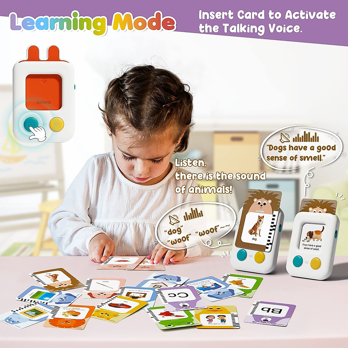 beiens Toddler Toys - Talking Flash Cards for Toddlers 2 3 4 5 6 Year Old with 240 Sight Words - Speech Therapy Autism Sensory Toys for Autistic Children - ABC Learning Educational Montessori Toys