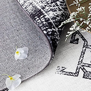 DECOMALL Emily 5x7 Rug, Traditional Persian Rug with Rubber Backing, Washable Area Rug for Living Room Bedroom Dining Room, Grey 5’x7’