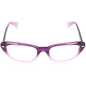 Ray-Ban RX5242 Oval Prescription Eyewear Frames, Violet Faded Opal Pink, 53 mm