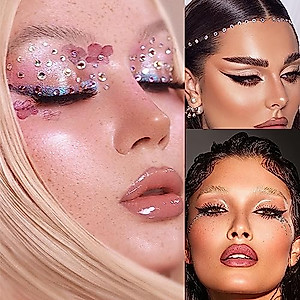 NOOEPC Face Gems Hair Gems, Self-Adhesive Face Jewels Eye Jewels Rhinestones 3/4/5/6 mm DIY Face Gems Stick on, Hair Body Rhinestones Gems Crystals Pearls for Face Eyes Makeup Body, Crafts