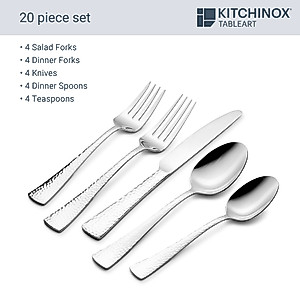 Kitchinox Perles 20-piece Stainless Steel Silverware Set, Flatware Service for 4