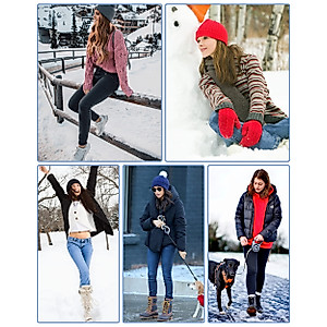 AMRSPENG Women's Fleece Lined Jeans Winter Flannel Lined Pants Thicken Stretch Warm Thermal Skinny Jeans,Dark Blue, Size 12