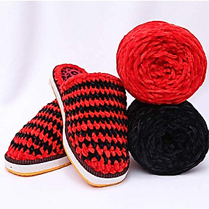 DIRUNEN Baby Chenille Velvet Yarn Bulky Vegan Soft Yarn Knitting Yarn Polyester Blended Cotton Chenille Yarn Hand Knitting Yarn DIY Crochet Thread for Clothing Hat Scarf Blanket Light Grey 0.55 lb