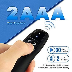 Presentation Clicker Wireless Presenter Remote Clicker for PowerPoint Presentation Remote, RF 2.4GHz USB Presentation Clicker PPT PowerPoint Clicker for Mac, Computer, Laptop