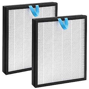 Gazeer Vital 100S Replacement Filter Compatible with LEVOIT Vital 100S,3-in-1 H13 True HEPA+ High-Efficiency Activated Carbon Filter,Vital 100S-RF, White,2-Pack