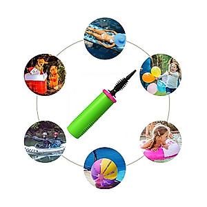 ouyili Balloon Pump Hand Two-Way Dual Action inflate 2Pack and Balloon Tying Tool in One, Handheld Air Pump Portable Manual Balloons Inflators for Party with Extra Accessories (Green)