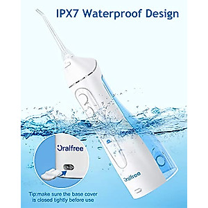 Water Dental Flosser Cordless for Teeth Cleaning - 4 Modes Oral Irrigator Braces Flossers Cleaner, Rechargeable Portable IPX7 Waterproof Powerful Battery for Travel Home