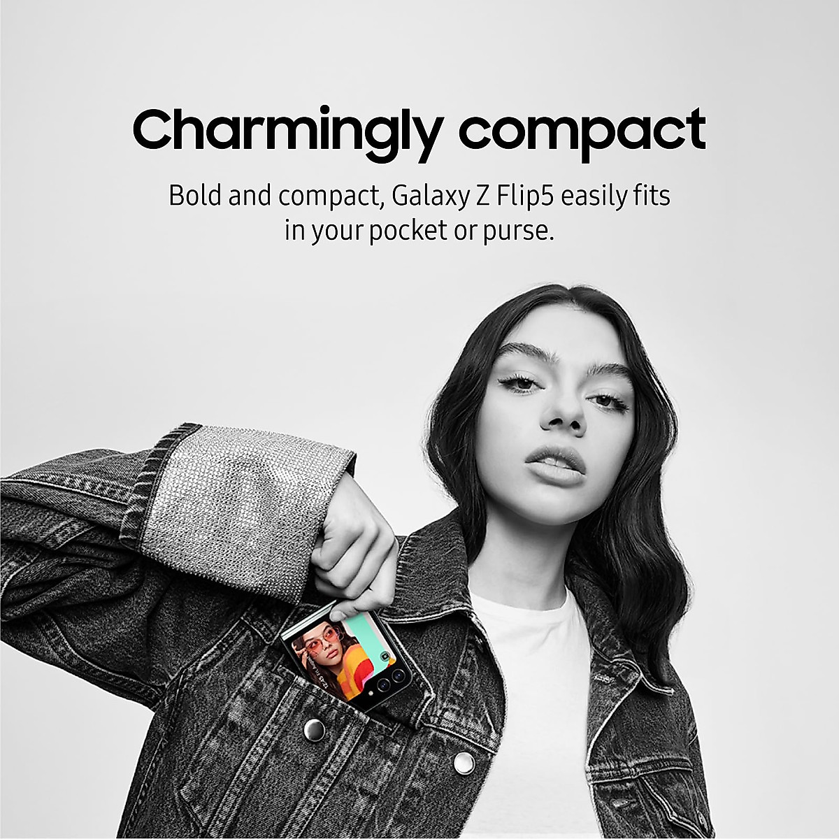 SAMSUNG Galaxy Z Flip5 AI Phone, 256GB Unlocked Android Smartphone, Compact, Foldable Design, One-Hand Control, Best Selfies, Full Cover Screen, Hands-Free Use, US Version, 2023, Cream