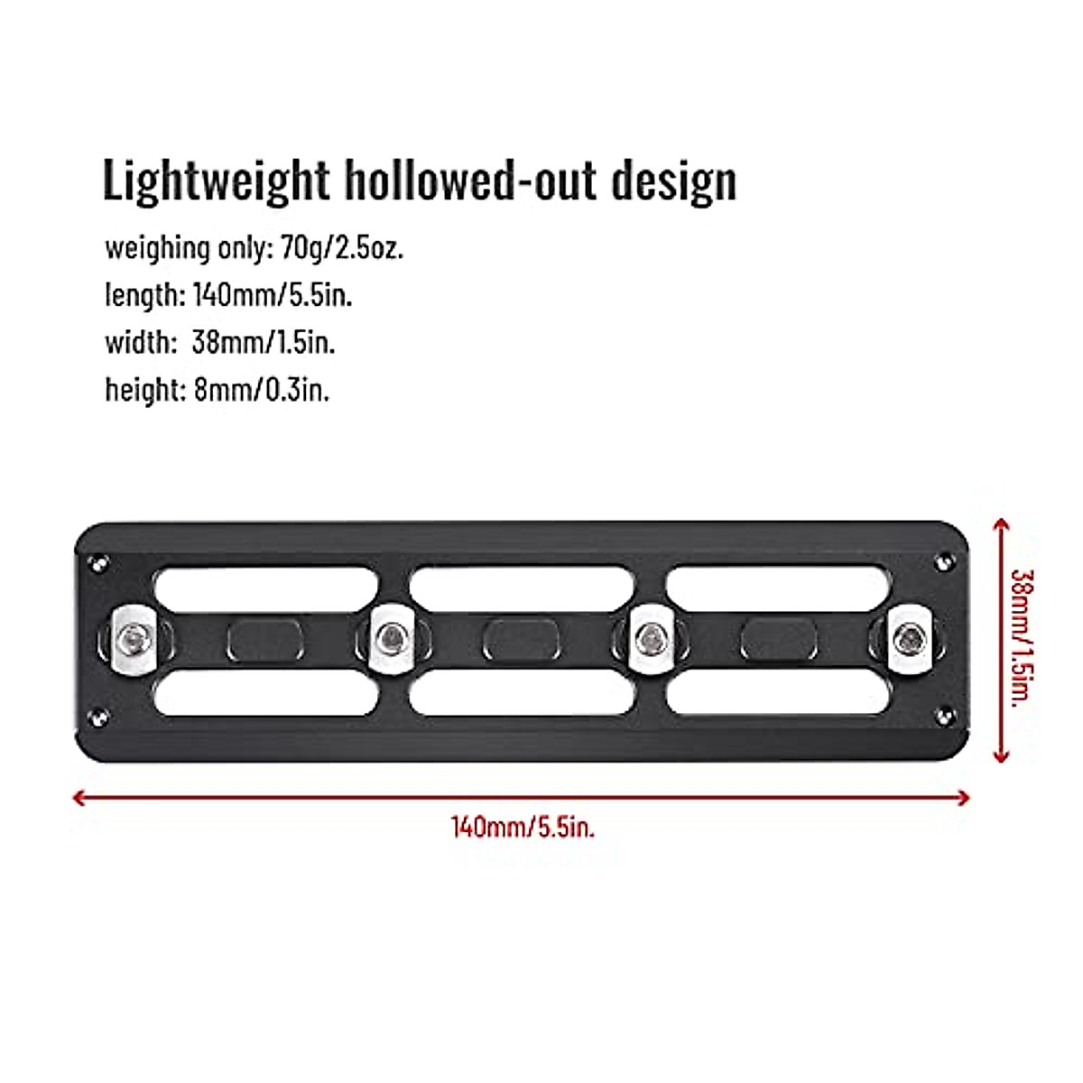 SUNWAYFOTO 5.51 inch M-Lok Arca Rail Mount Adapter Accessories for Arca-Swiss/RRS Tripod Head Aluminum SMP-140