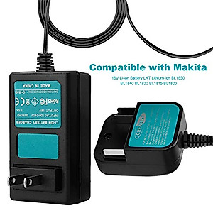 Creabest New Li-ion Battery Charger for Makita 18V Battery BL1830 BL1815 194205-3 LXT400 BL1850 BL1840 BL1860 (NOT for Ni-MH/Ni-Cd Battery)