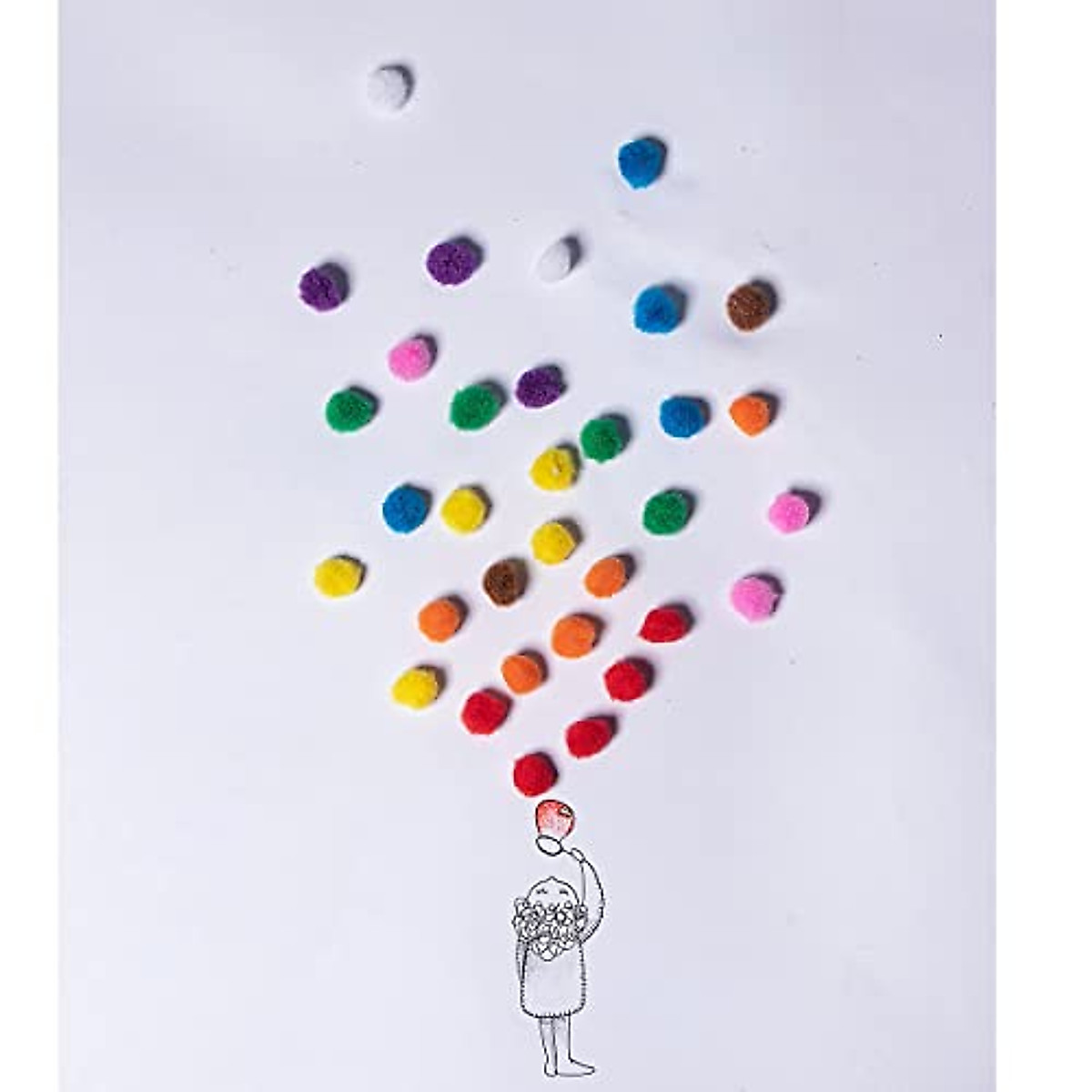 Pompoms for Crafts,1500Pcs 1CM Small pom poms for Crafts,Pompoms for DIY Creative Crafts Decorations