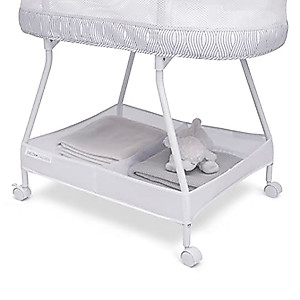 Delta Children Curve Bassinet, White/Grey